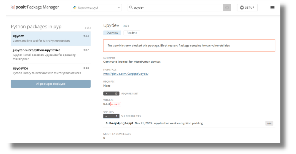 Posit Package Manager 2023.12.0: Reporting and Blocking Security ...